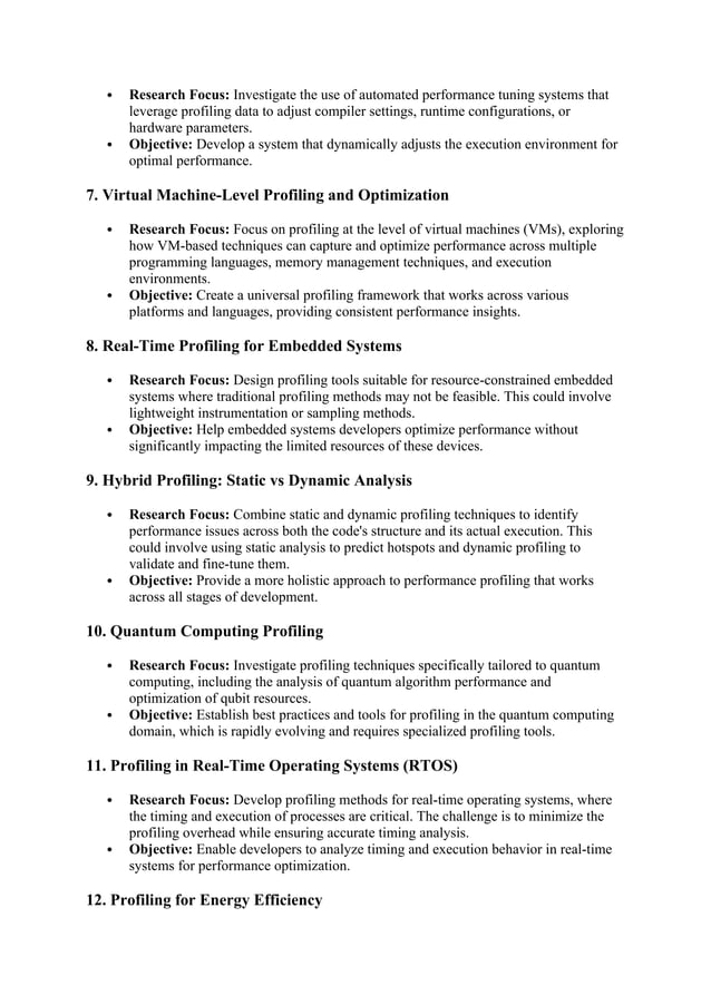 Software profiling project ideas for software engineering | DOCX