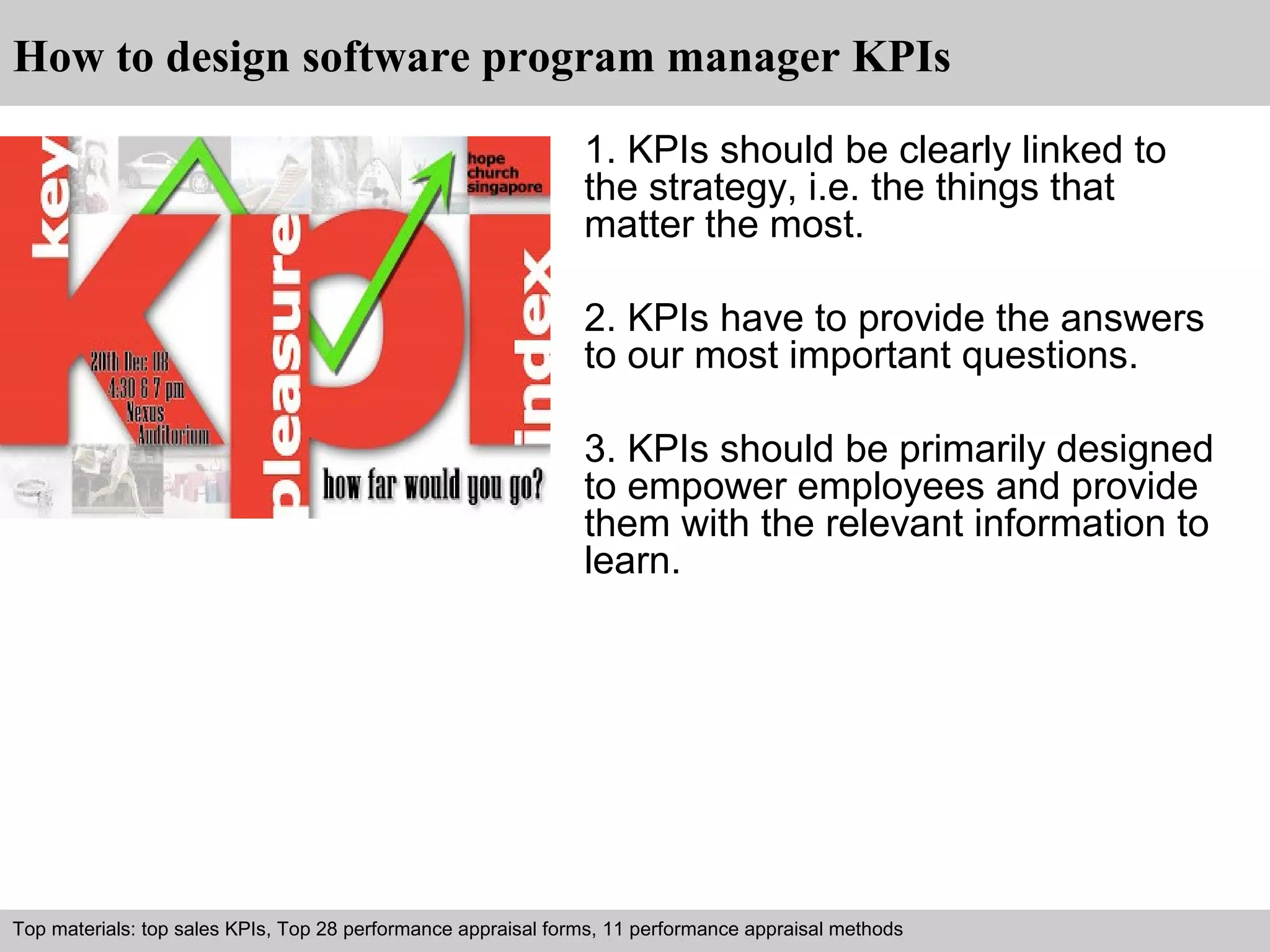 Software program manager kpi | PPT