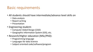 Software & programming languages for undergraduate students (Ag. Engg ...
