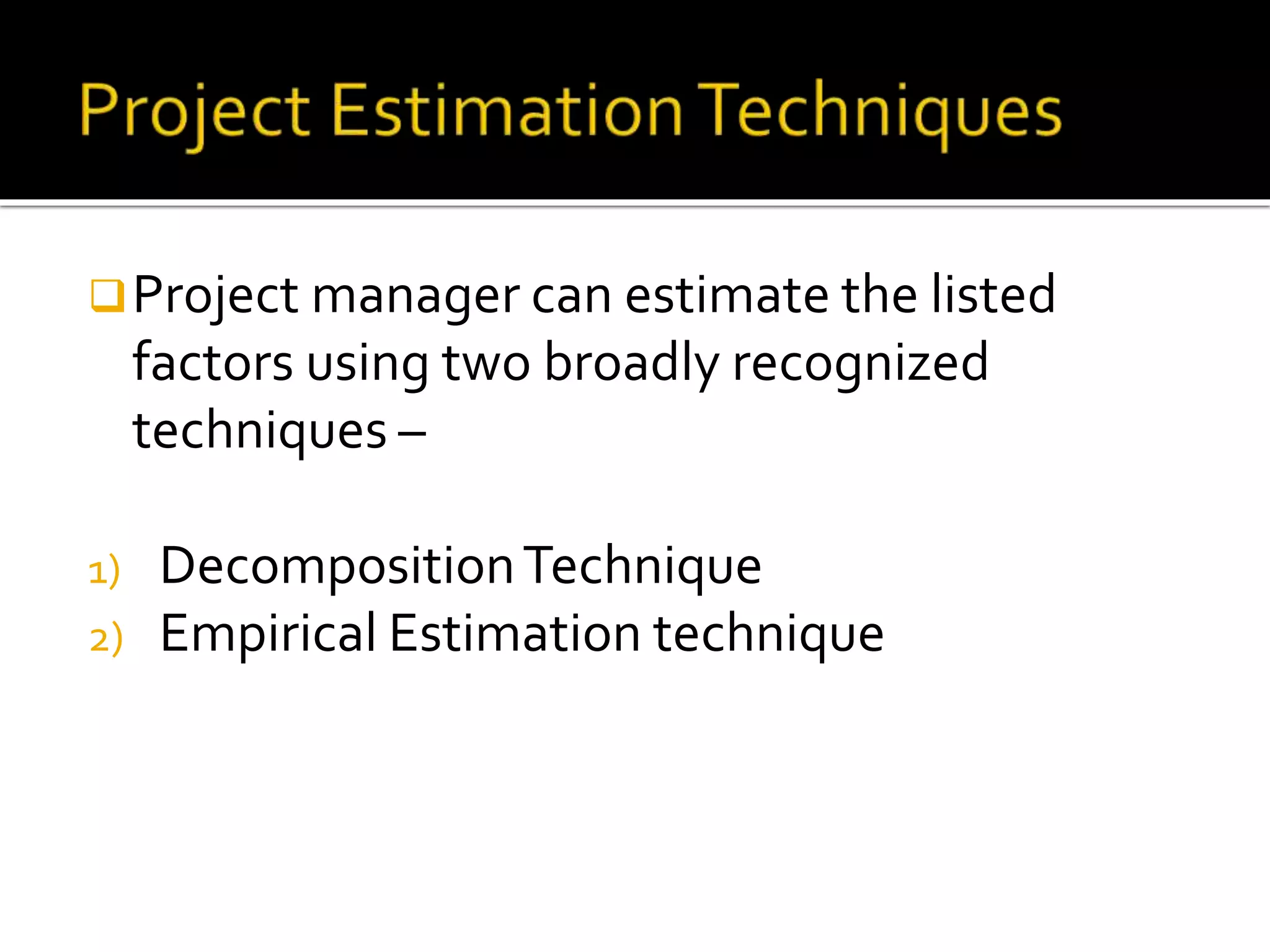 Software project estimation | PPT