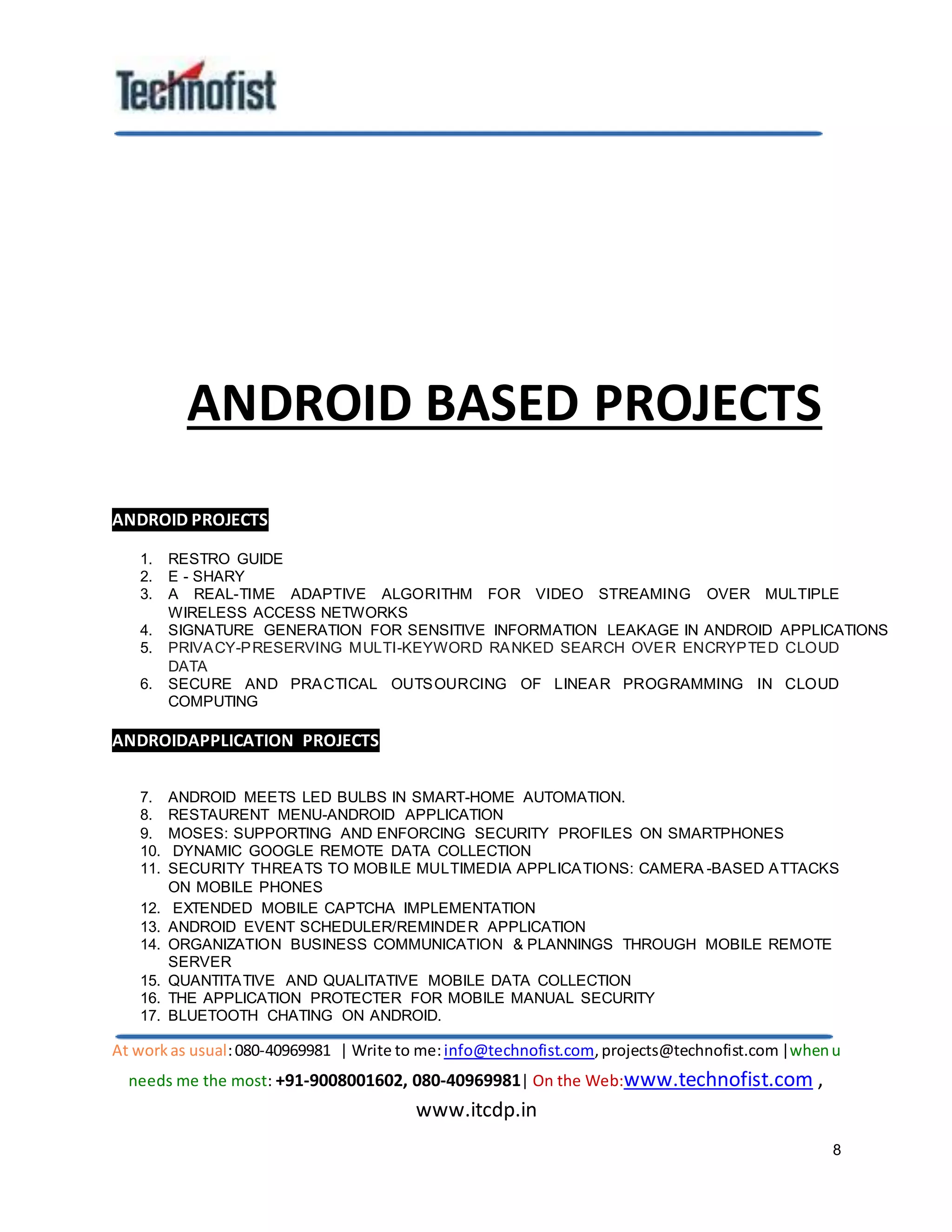 Software project list | DOCX