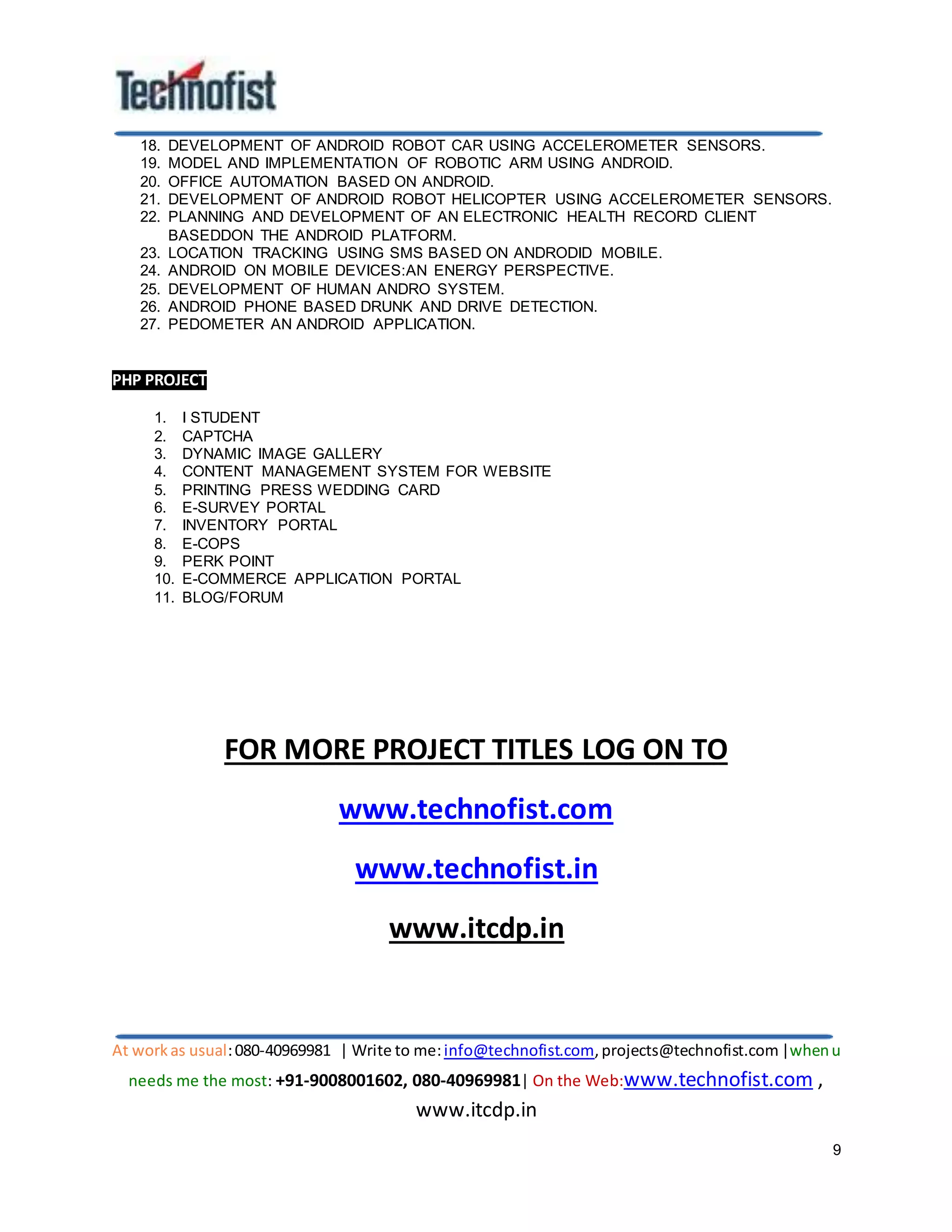 Software project list | DOCX
