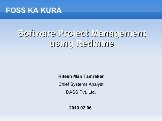 Software Project Management using Redmine | PPT