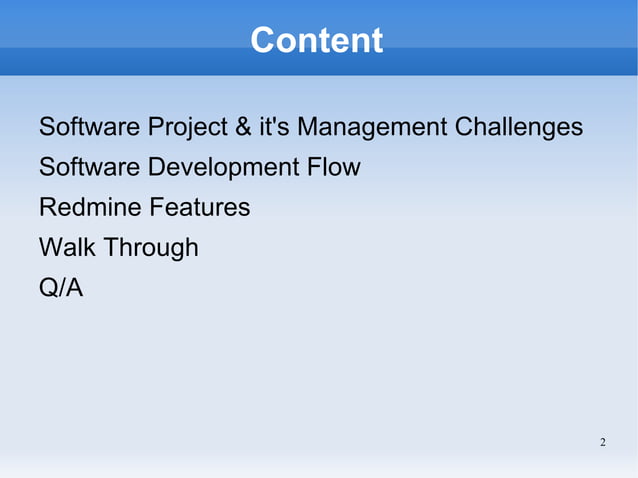 Software Project Management using Redmine | PPT