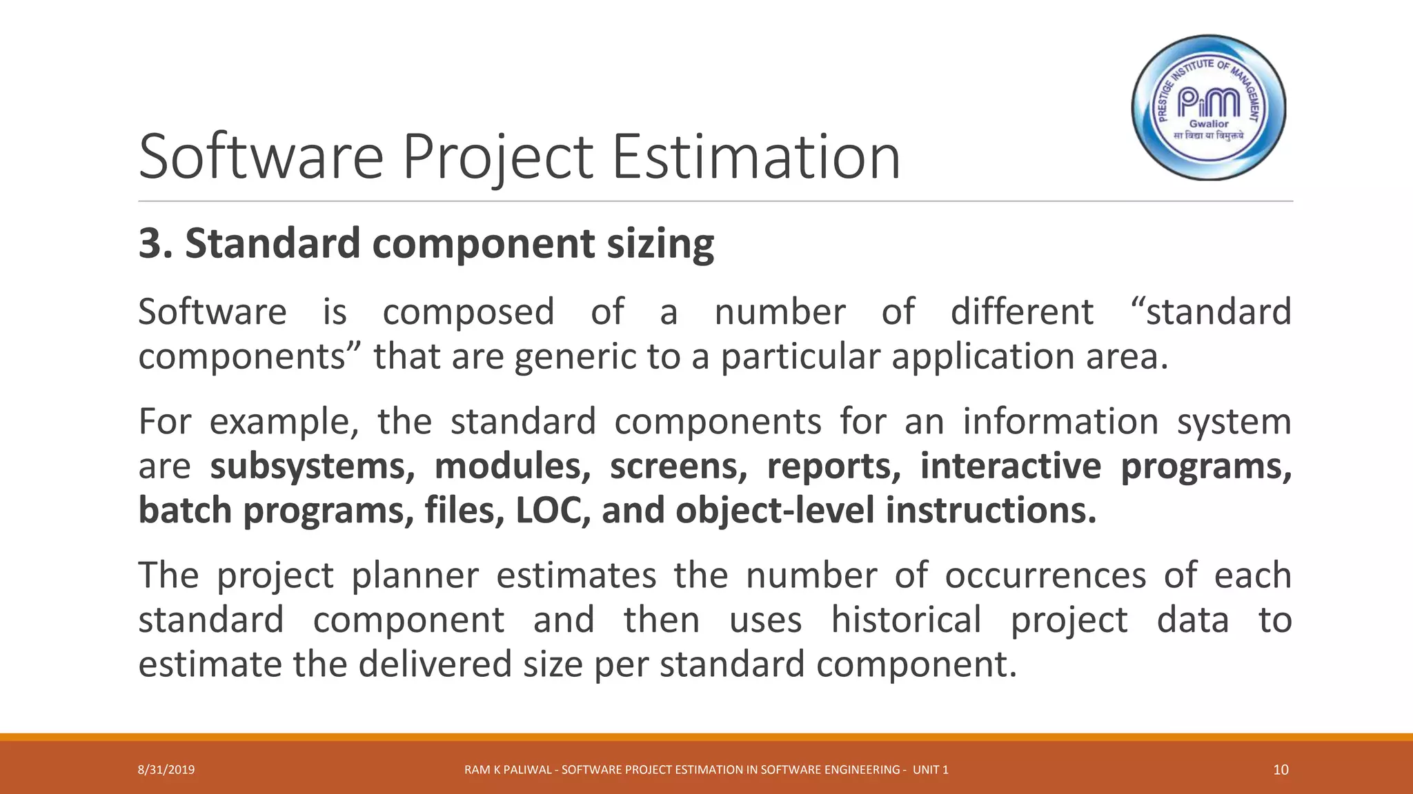 Software project planning in software engineering by ram k paliwal unit ...