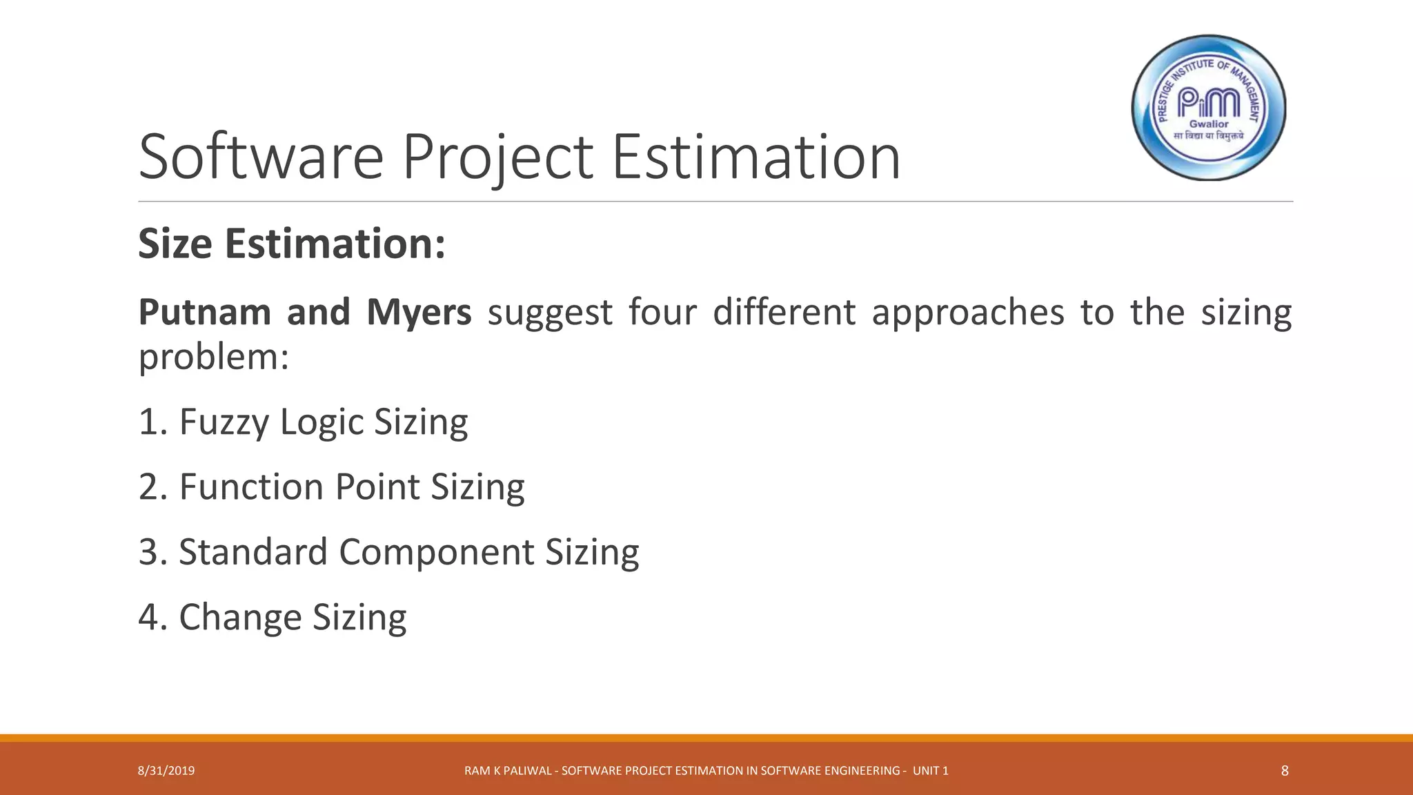 Software project planning in software engineering by ram k paliwal unit ...