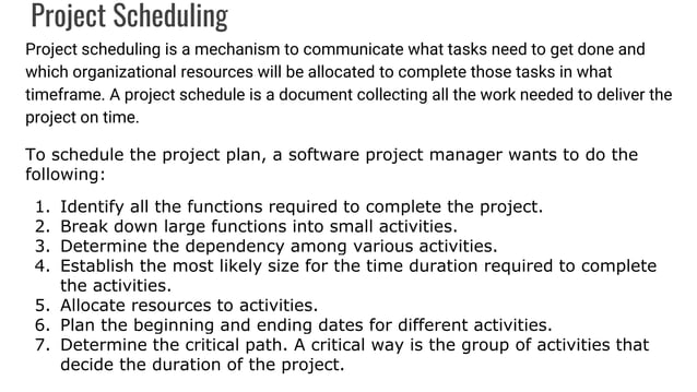 Software project scheduling | PPT