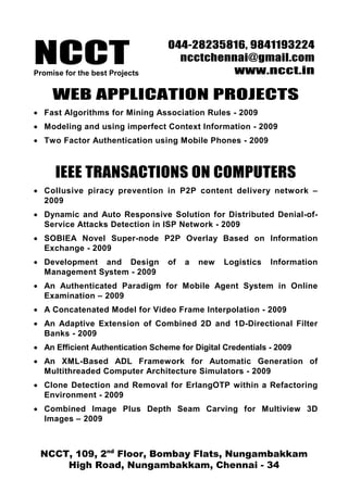Software Projects Java Projects Networking, Network Security, Wireless Sensor Networks | PDF ...