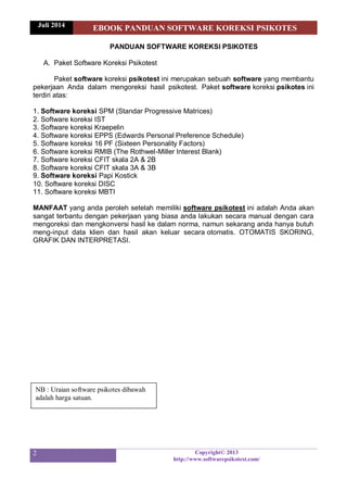 Software psikogram | PDF