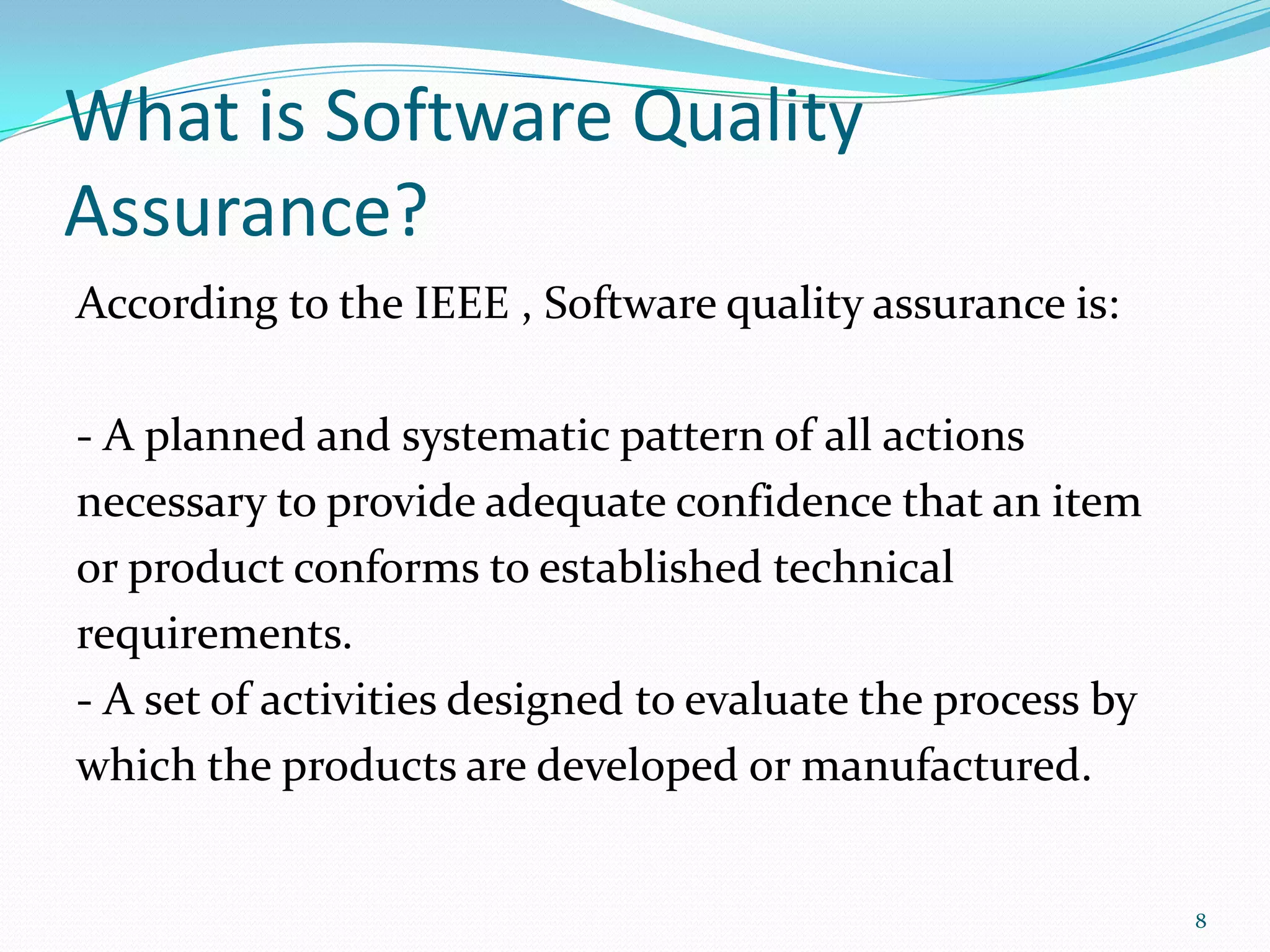 Software quality assurance | PPTX