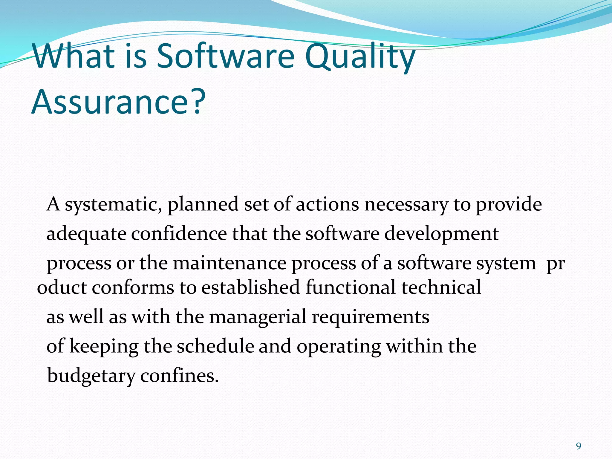 Software quality assurance | PPTX
