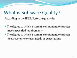 Software quality assurance | PPTX