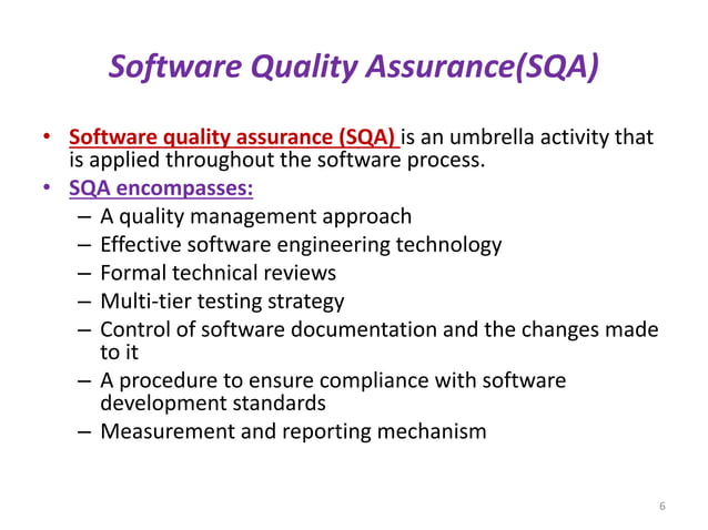 Software quality assurance | PPTX