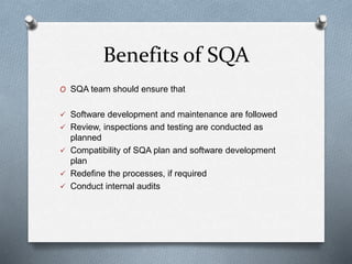 Software qualityassurance | PPTX