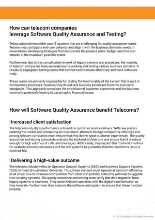 Software Quality Assurance in the Telecom Industry - Whitepaper ...