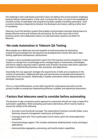 Software Quality Assurance in the Telecom Industry - Whitepaper ...