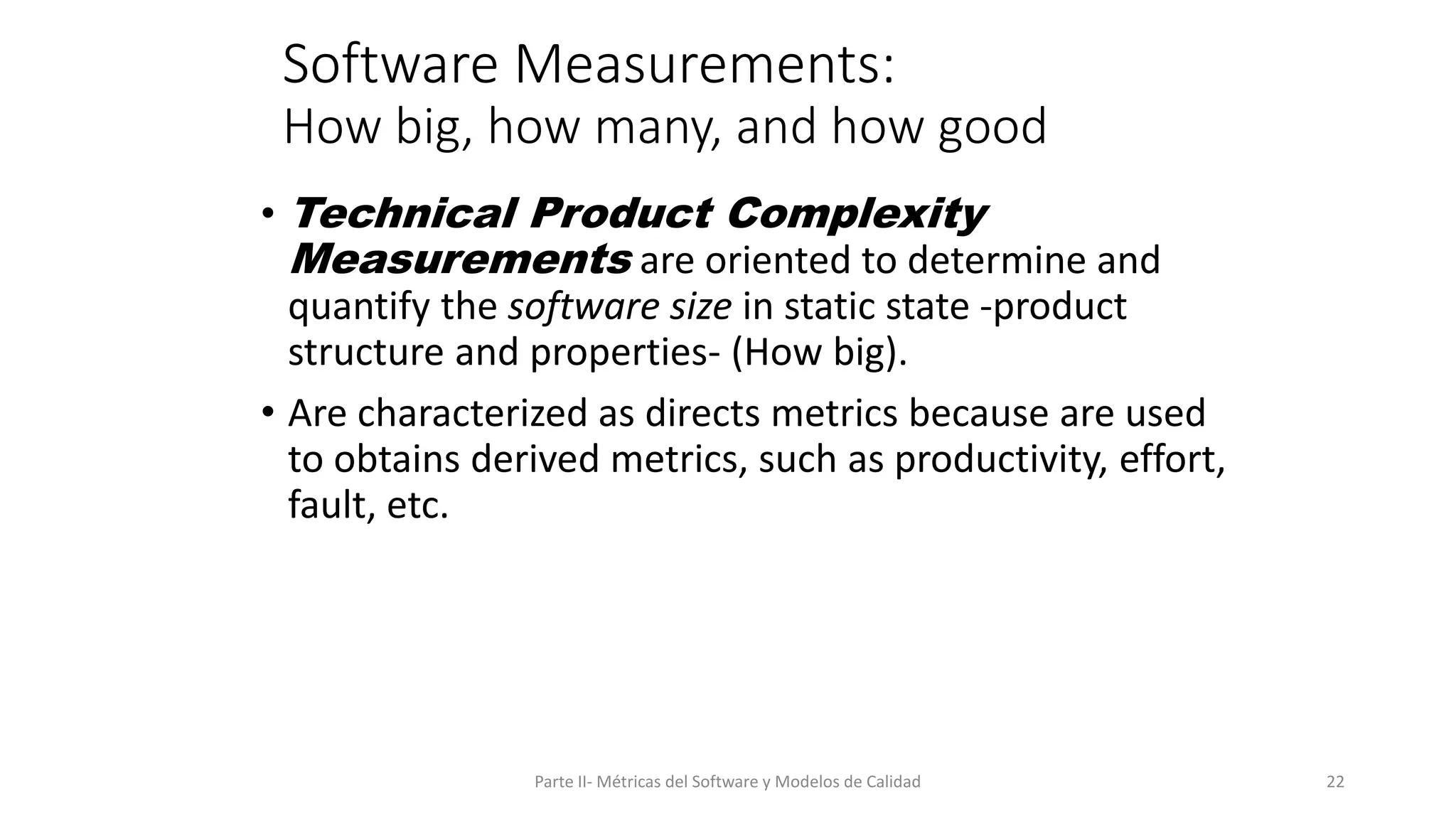 Software quality assurance (sqa) Parte II- Métricas del Software y Modelos de Calidad | PPT
