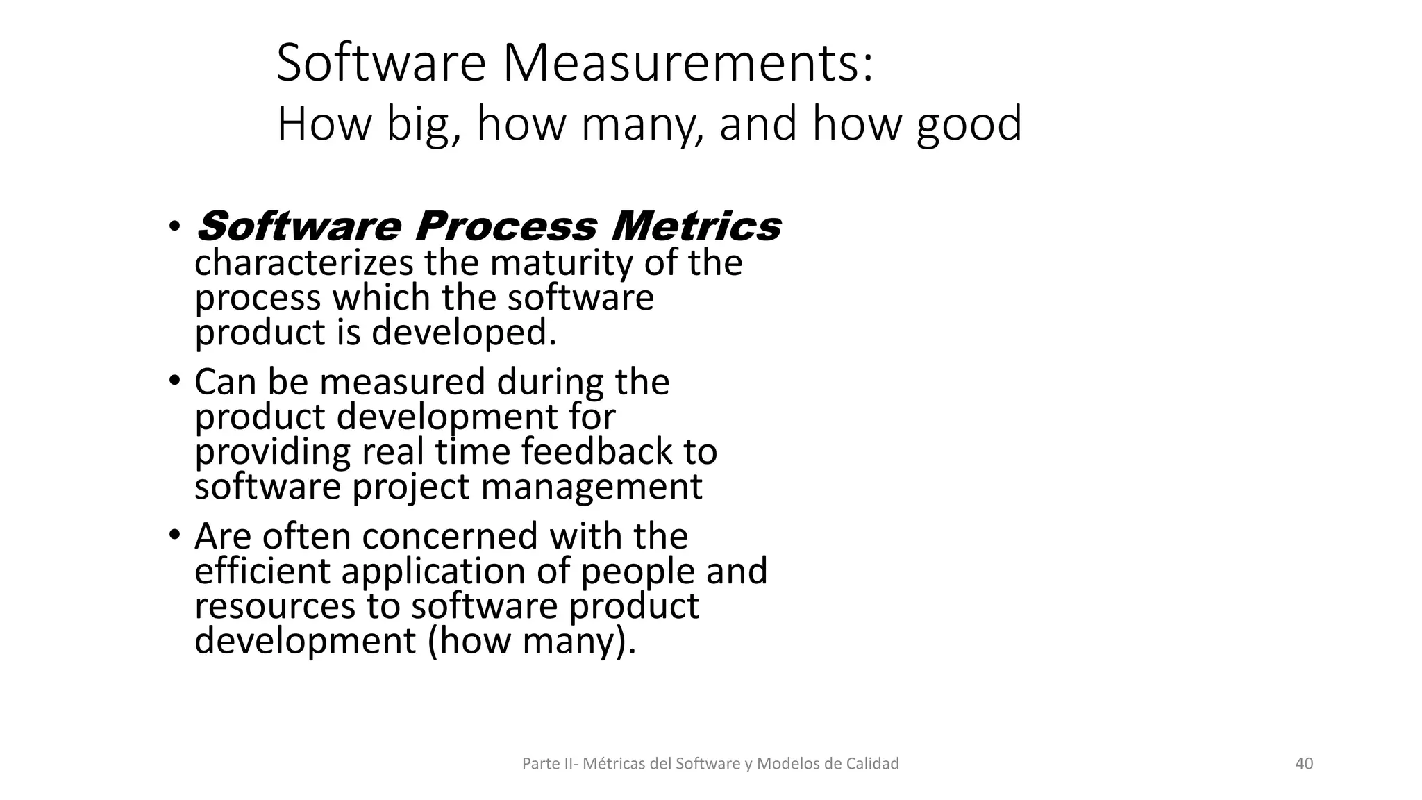 Software quality assurance (sqa) Parte II- Métricas del Software y ...