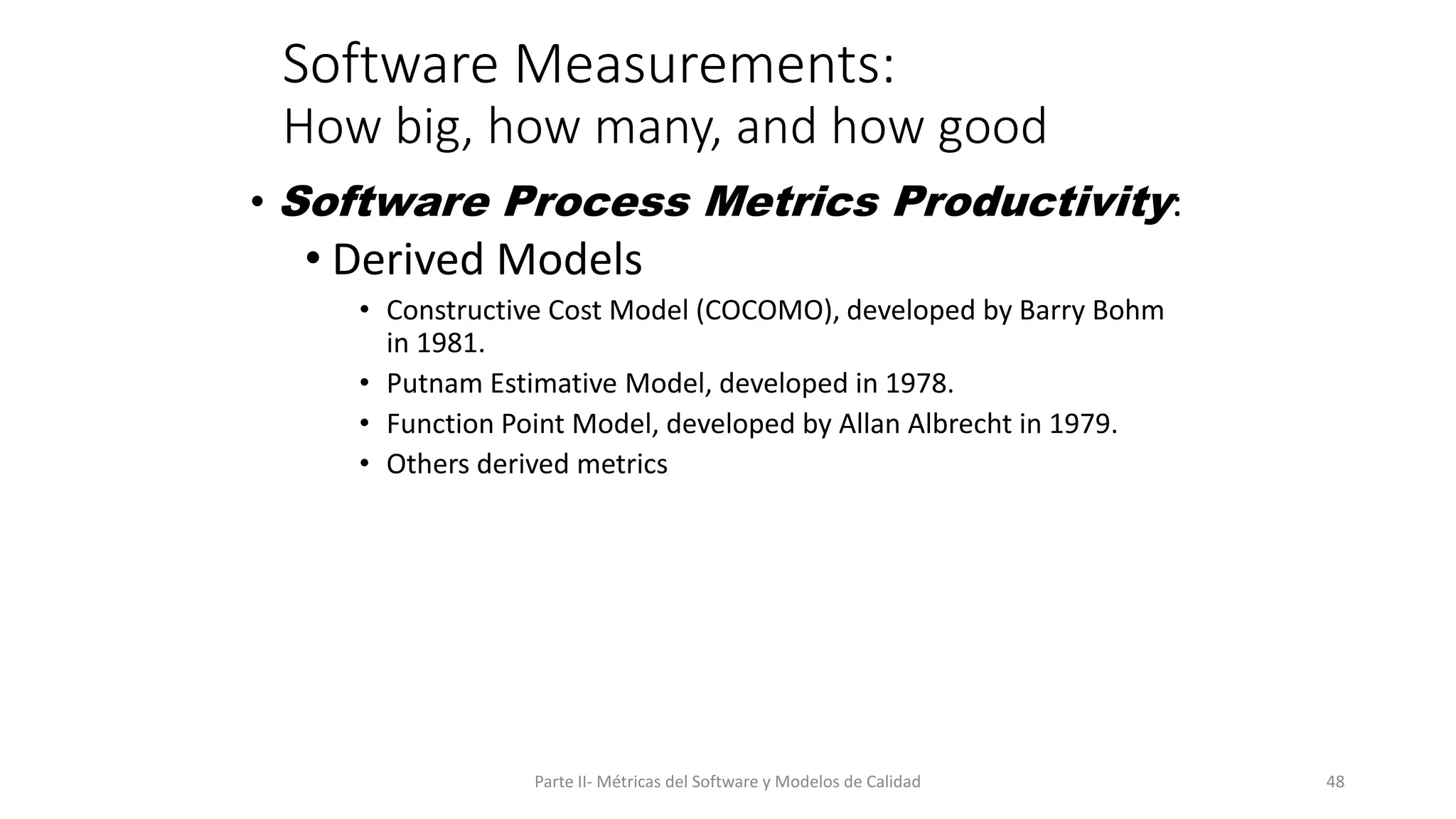 Software quality assurance (sqa) Parte II- Métricas del Software y ...