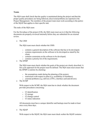 Software quality management lecture notes | DOCX