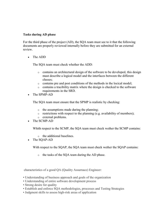 Software Quality Management Lecture Notes Docx Computer Software And Applications Computing