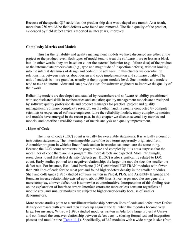 Software Quality Management Lecture Notes Docx Computer Software And Applications Computing