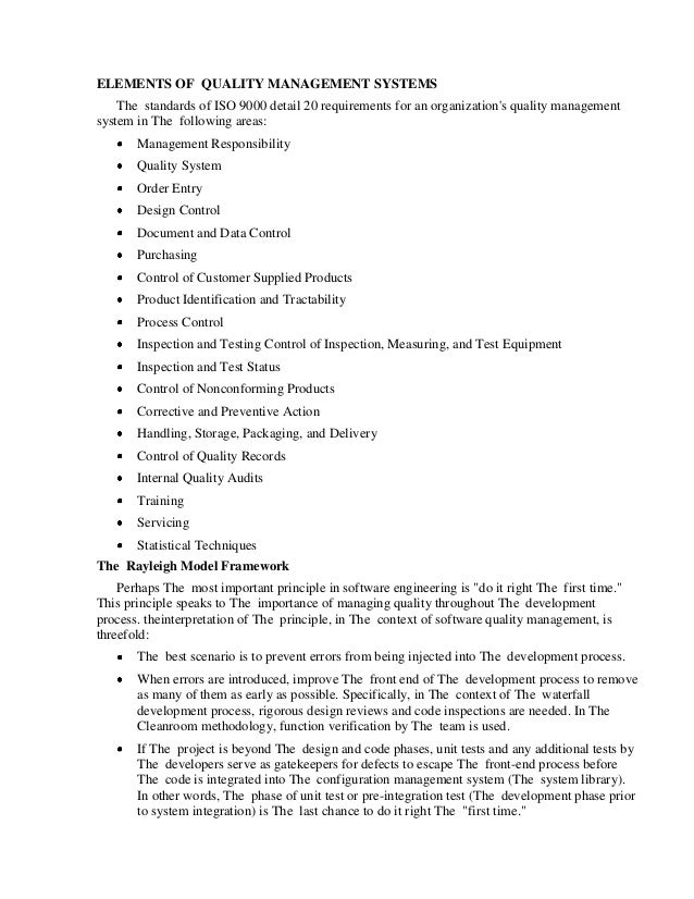 Software Quality Management Lecture Notes