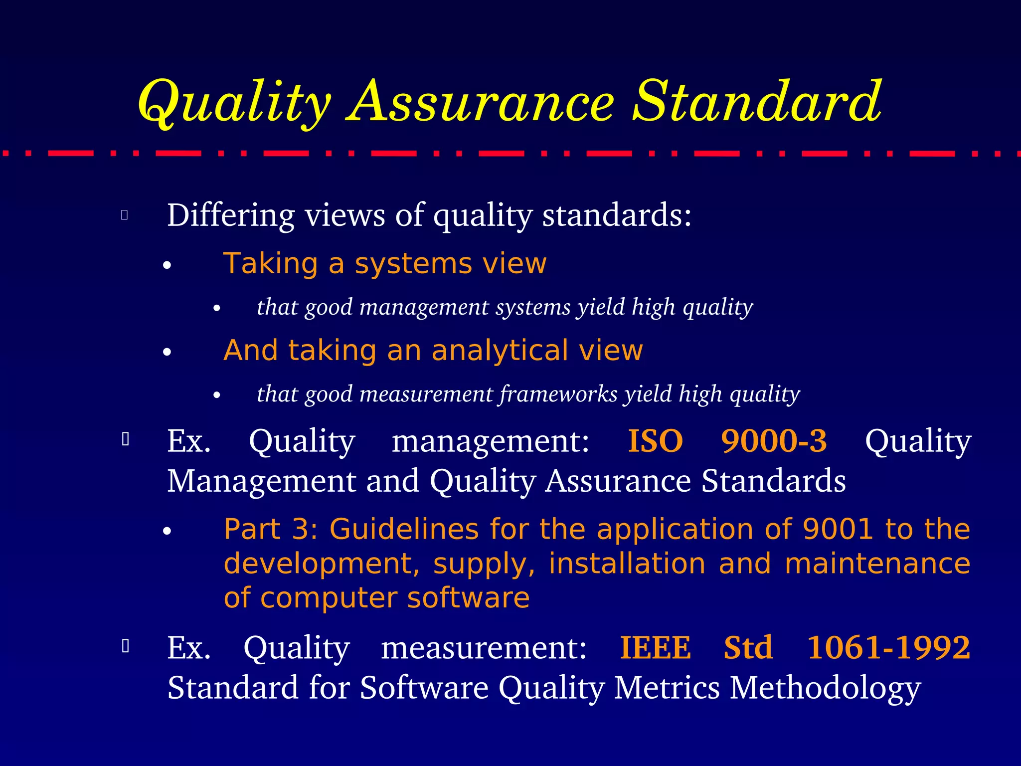 Software quality management standards | PDF