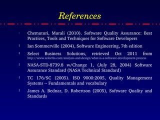 Software quality management standards | PDF