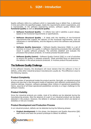 Software quality management_tutorial | PDF