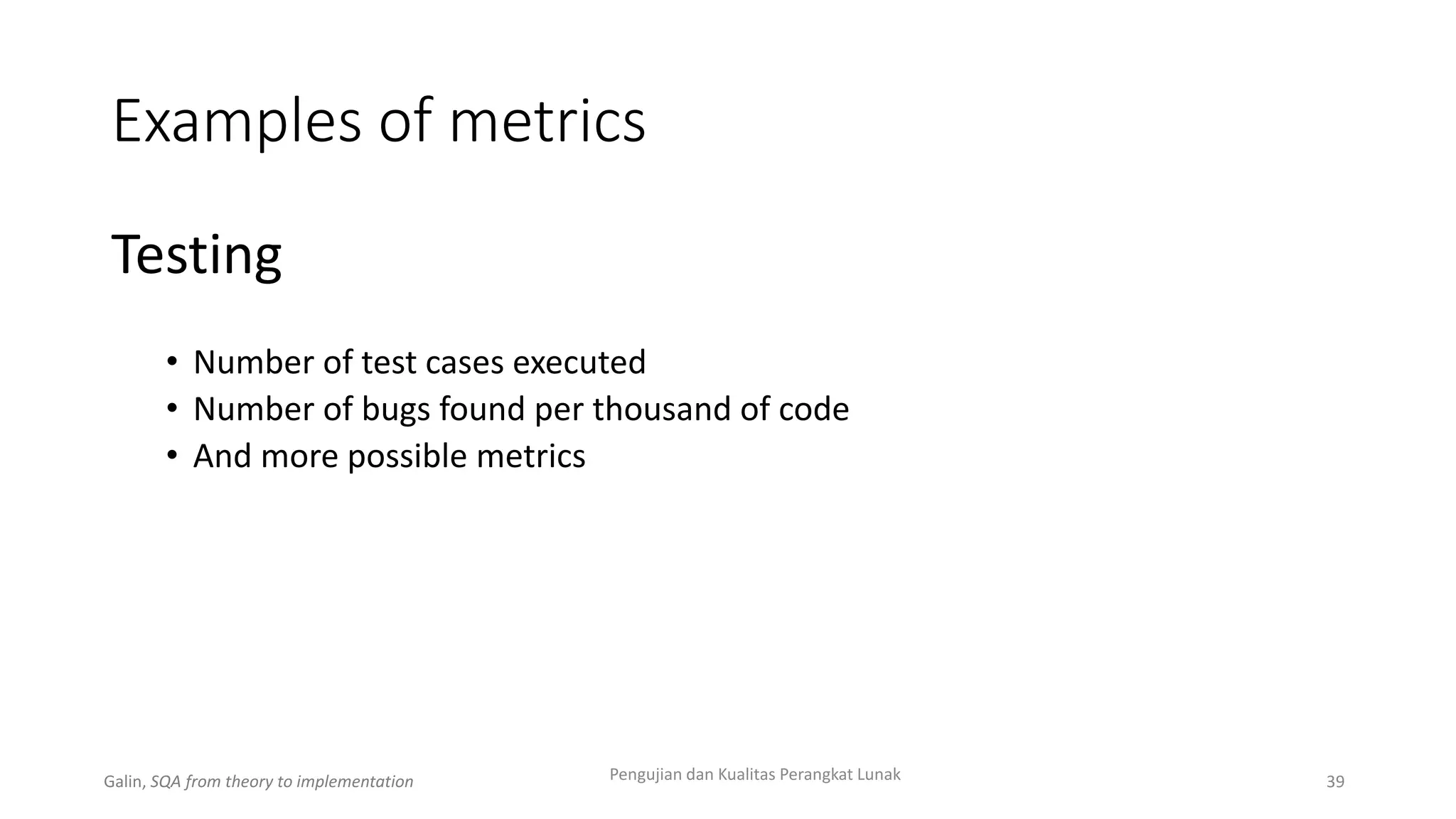 Software Quality Metrics Software Quality Ppt