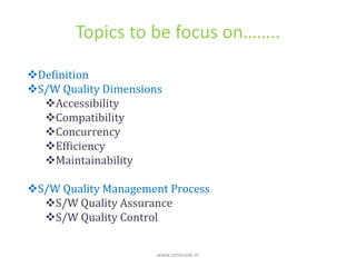 Software quality | PPTX