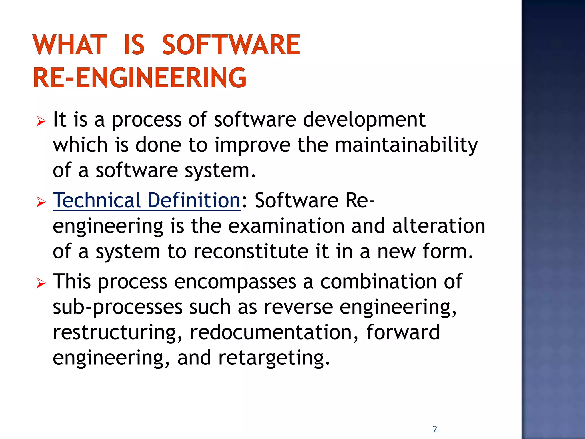 Software re engineering | PPTX