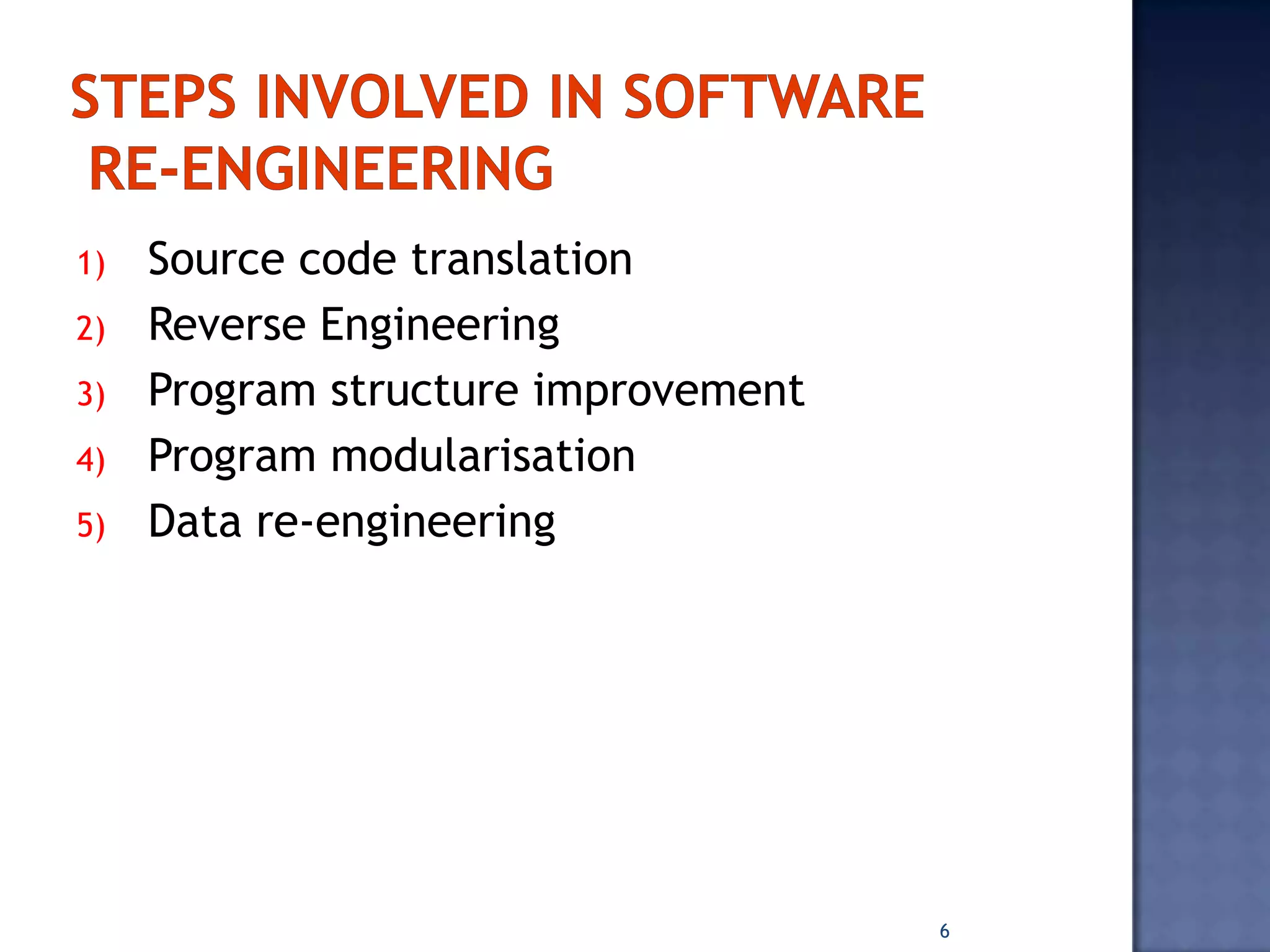 Software re engineering | PPTX