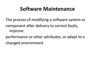 Maintenance, Re-engineering &Reverse Engineering in Software ...