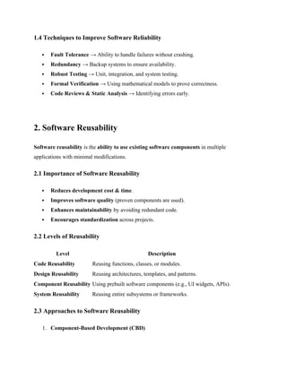 Software Reliability and Reusability.docx