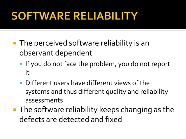 Software reliability & quality | PPTX