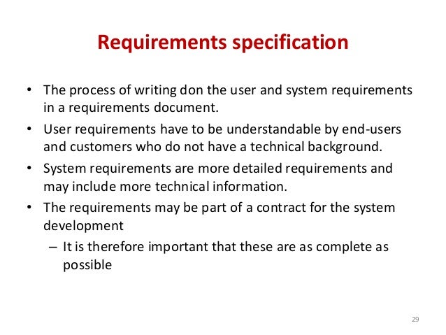 Software requirement and specification