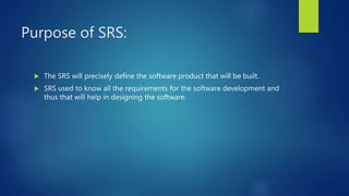 Software requirement document | PPTX | Technology & Computing