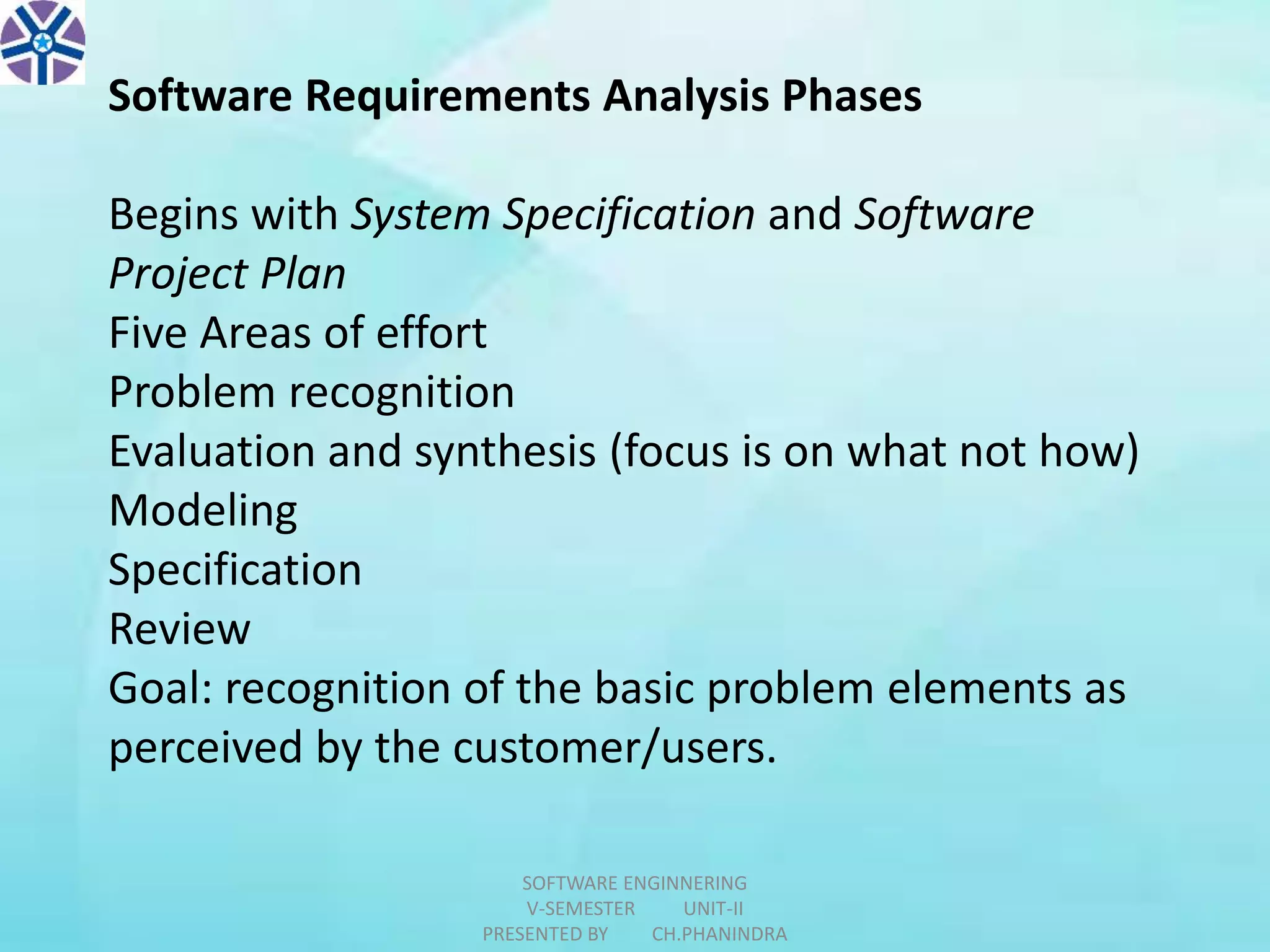Software requirements and analysis | PPT