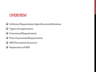 Software requirement specification | PPTX | Technology & Computing