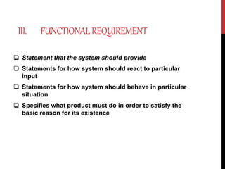 Software requirement specification | PPTX | Technology & Computing