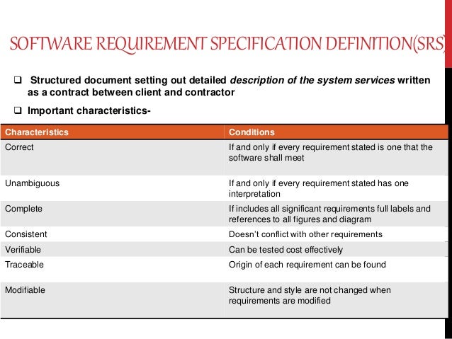 Software requirement specification
