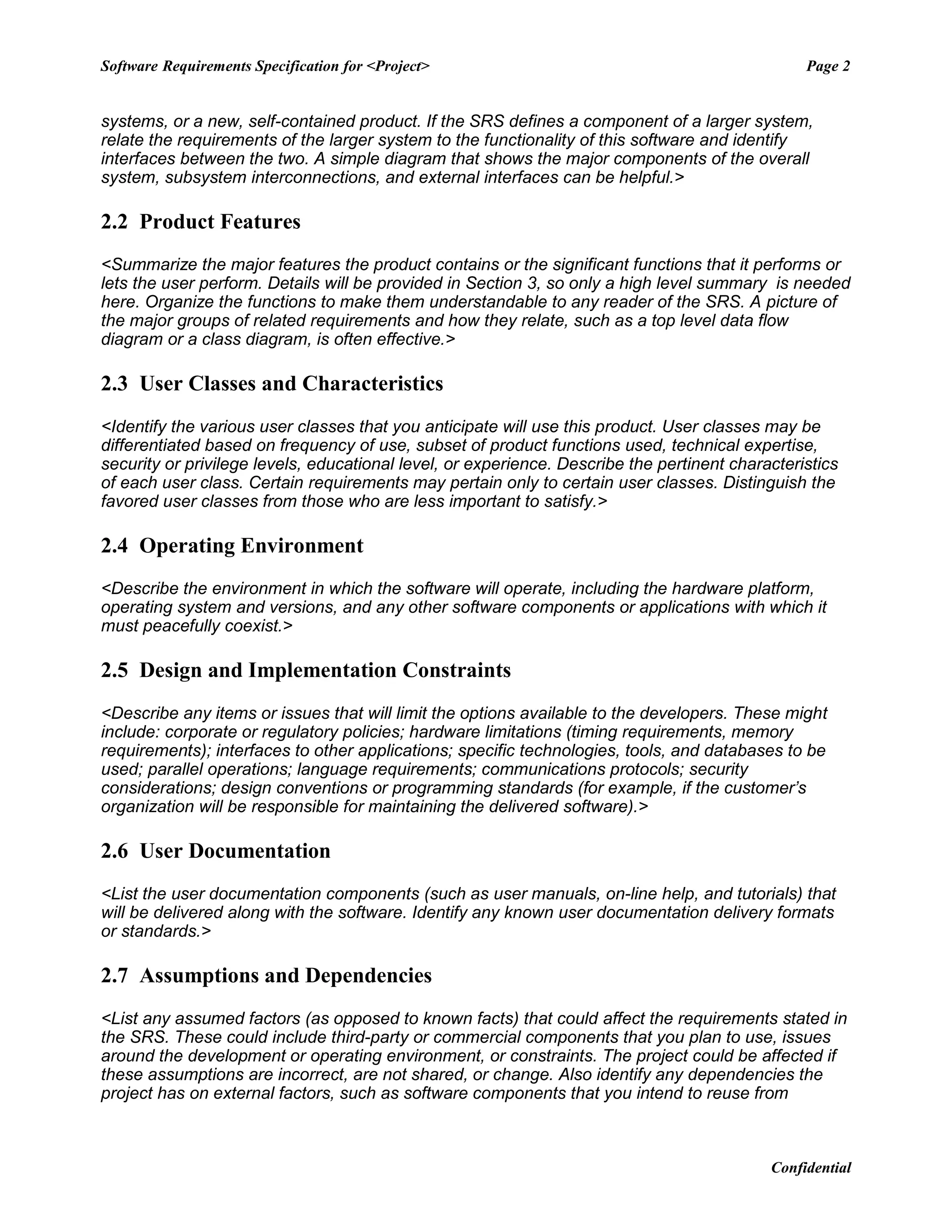 Software Requirement Specification Master Template | DOCX