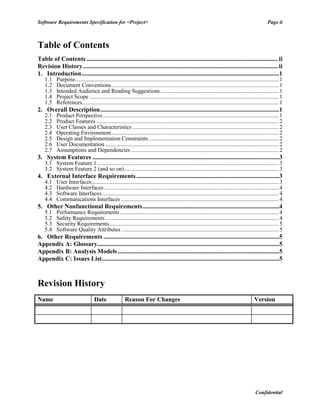 Software Requirement Specification Master Template | DOCX