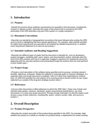 Software Requirement Specification Master Template | DOCX