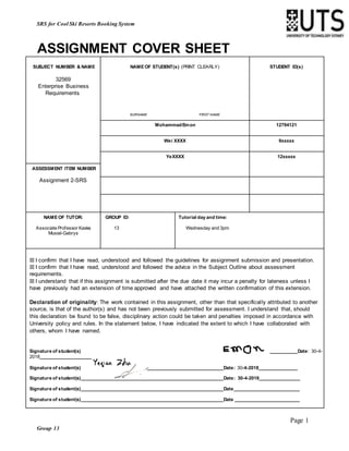 Software requirement specification(SRS) | DOCX