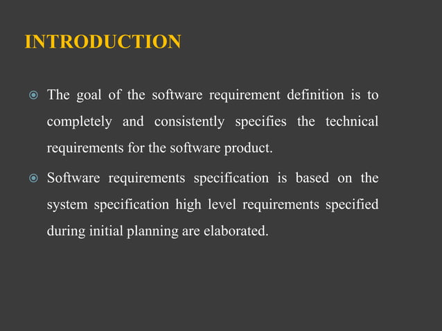 Software requirements specification | PPTX