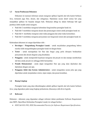 Software requirementsspecification aplikasi logistik alat tulis kantor ...