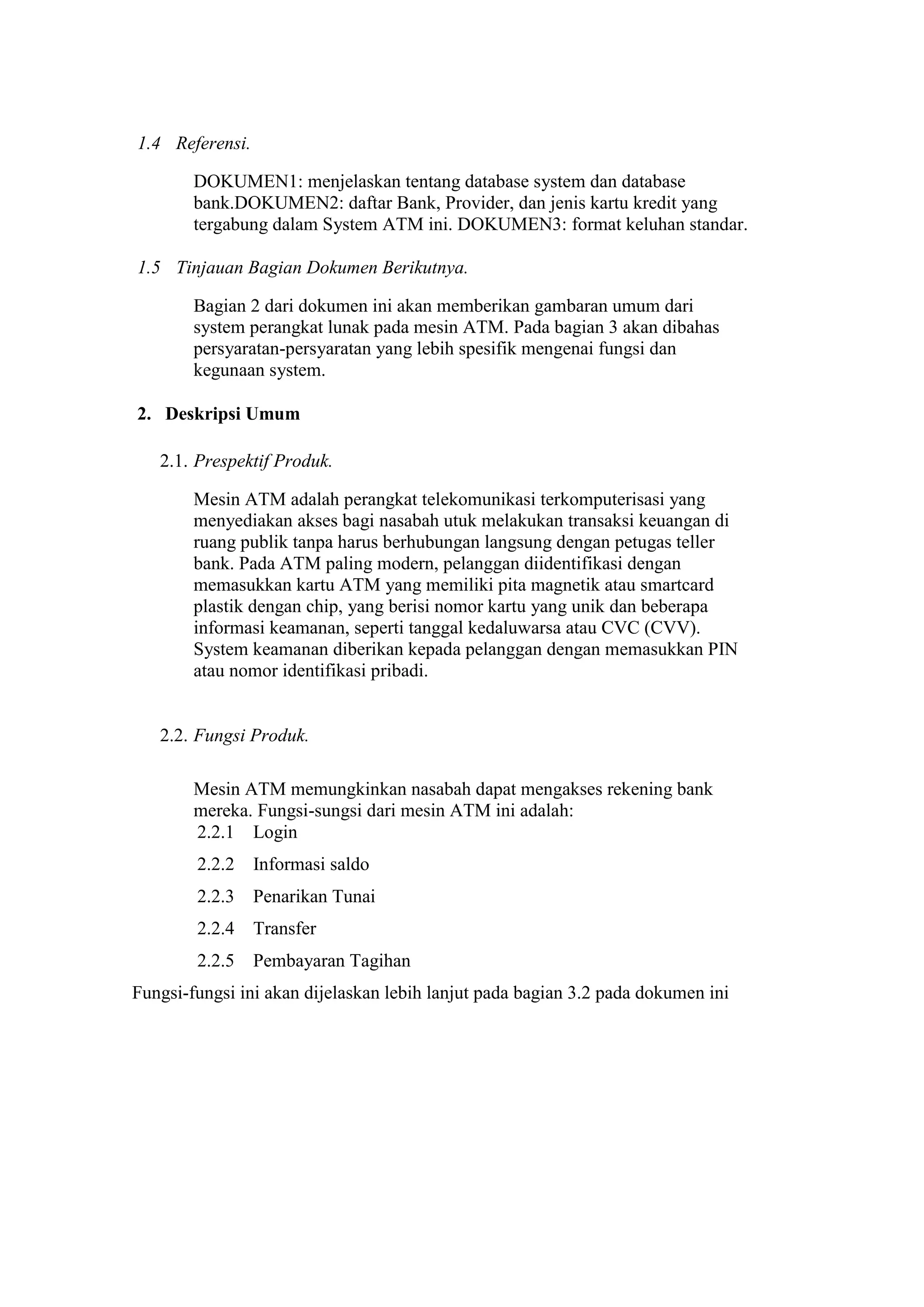 Software requirements specification atm ijal | DOCX